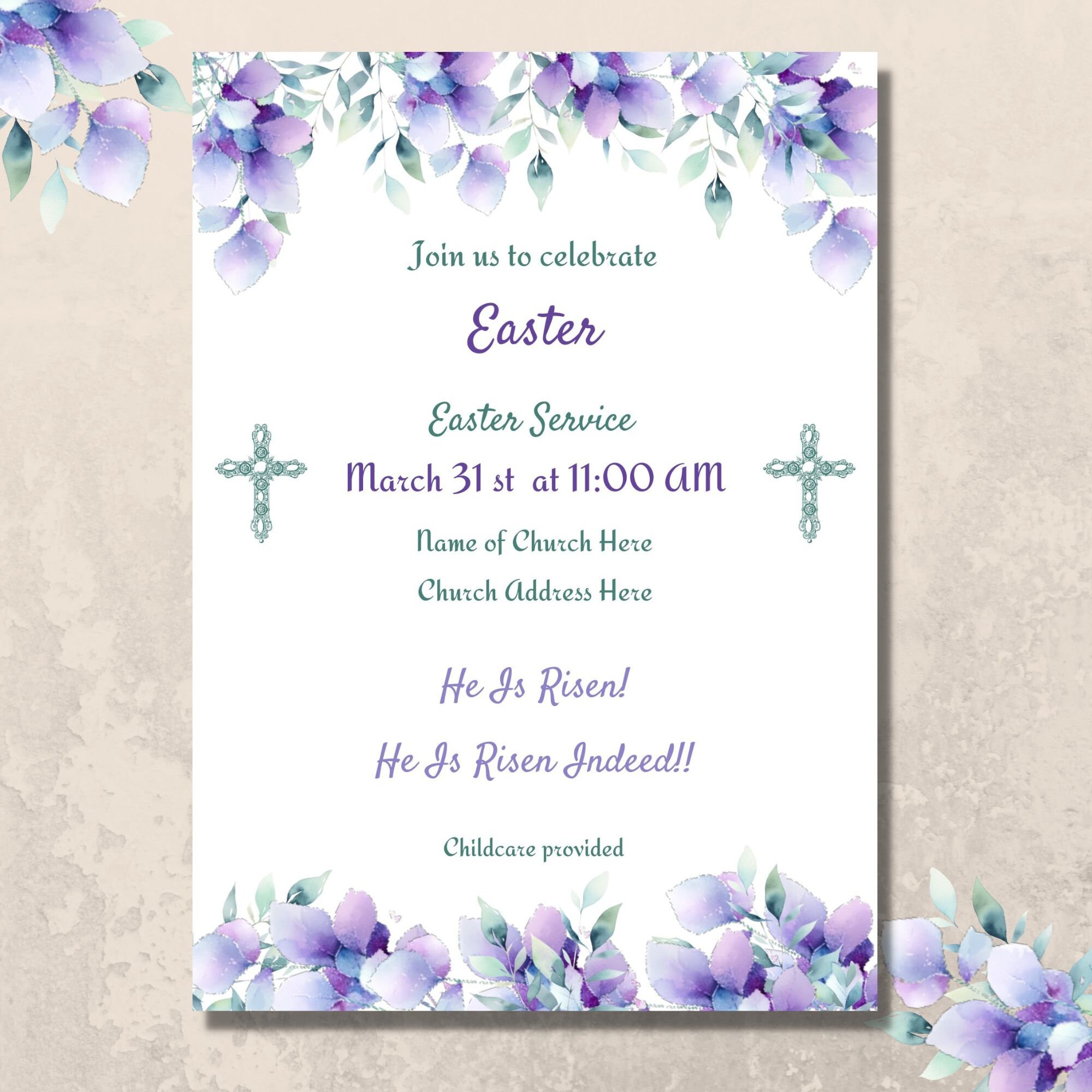 Easter Celebration Service Invitation-bundle-instant Download-christian ...