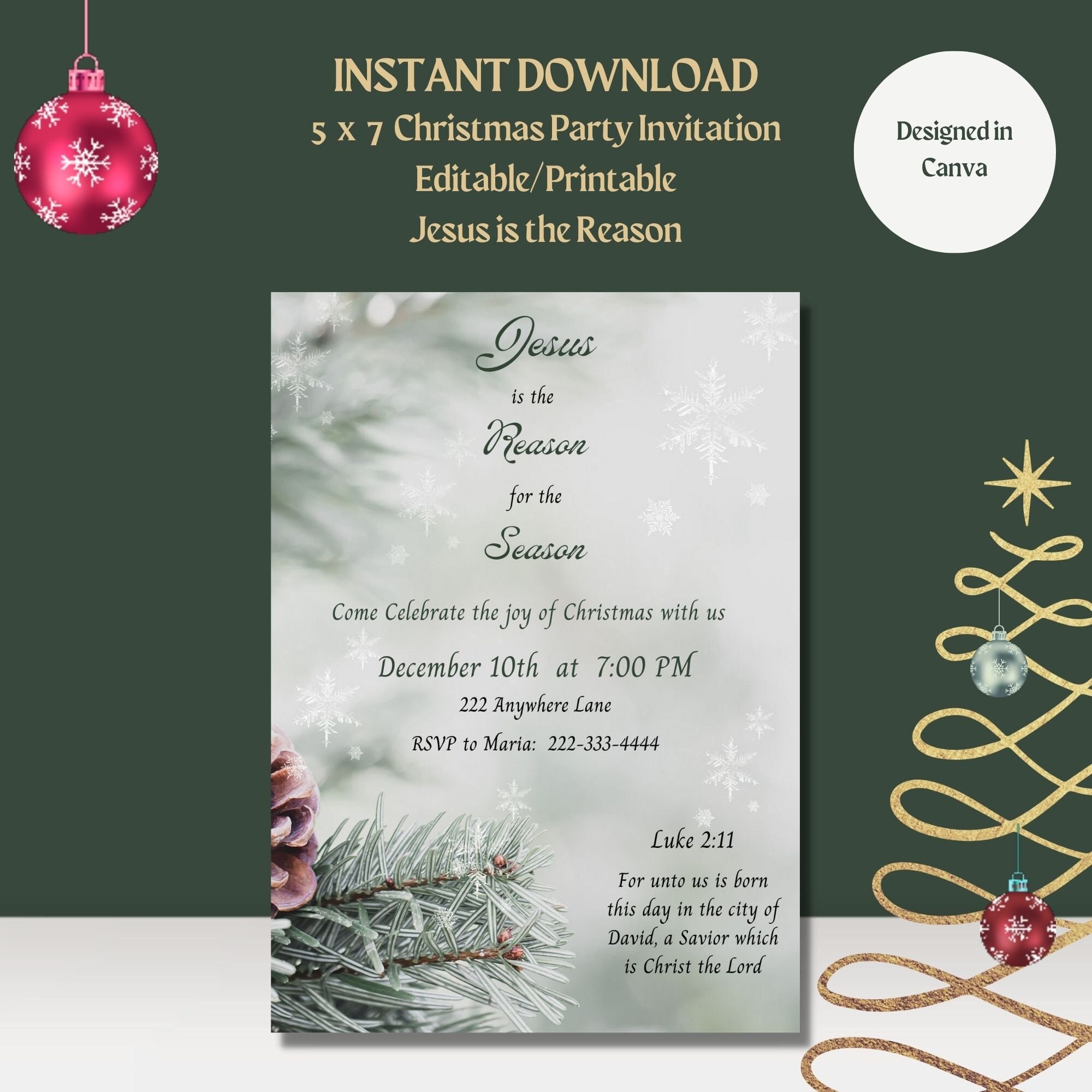 Christian Blank Party Invitations Templates Jesus Is The Reason For