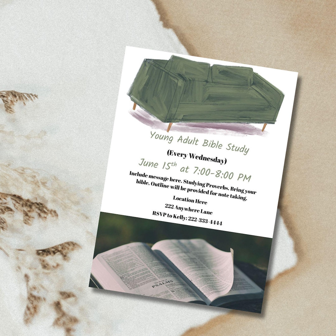 Young Adult Bible Study Invitation-editable Printable-5x7-instant ...