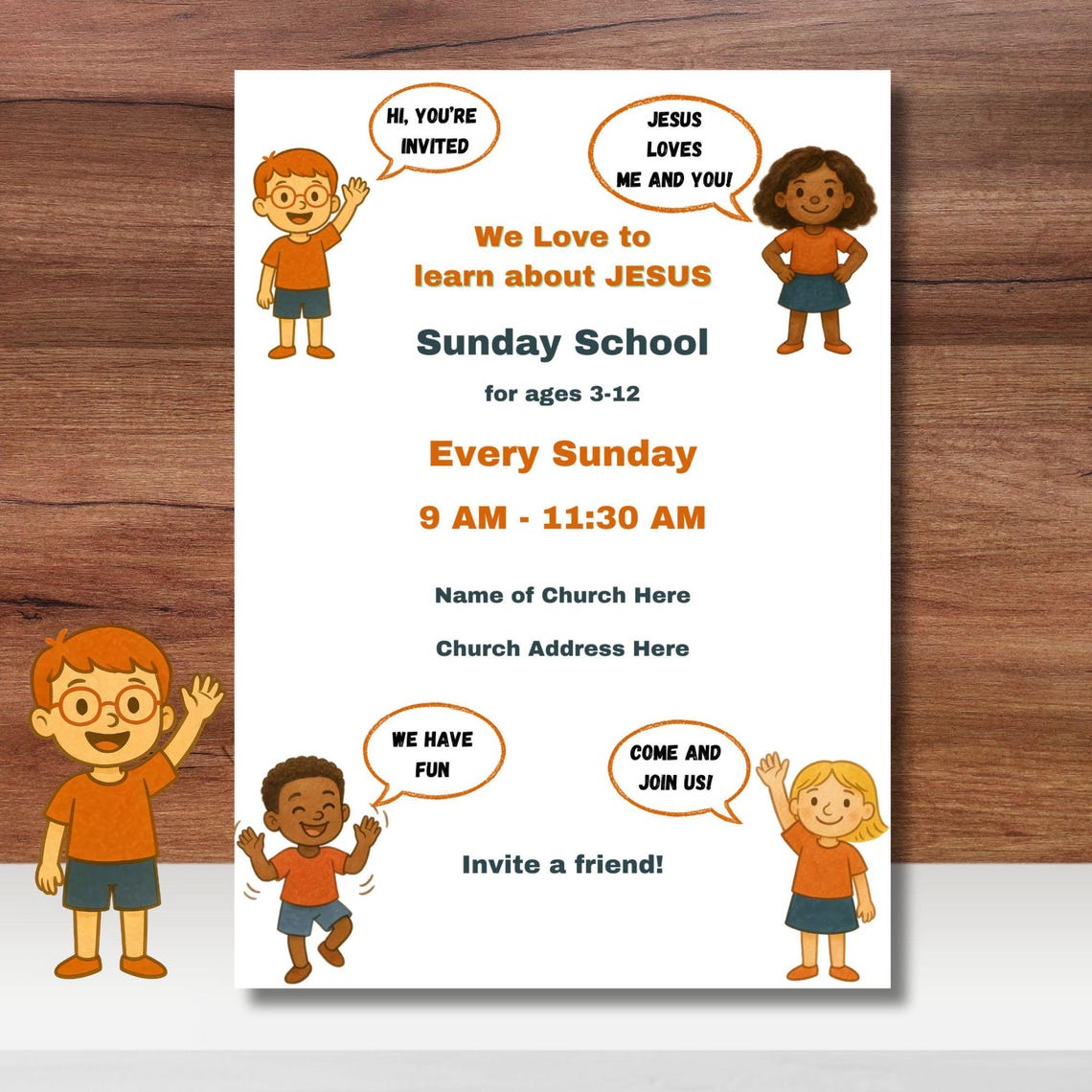 Editable Sunday School Invitation-instant Download-5x7-printable-church ...