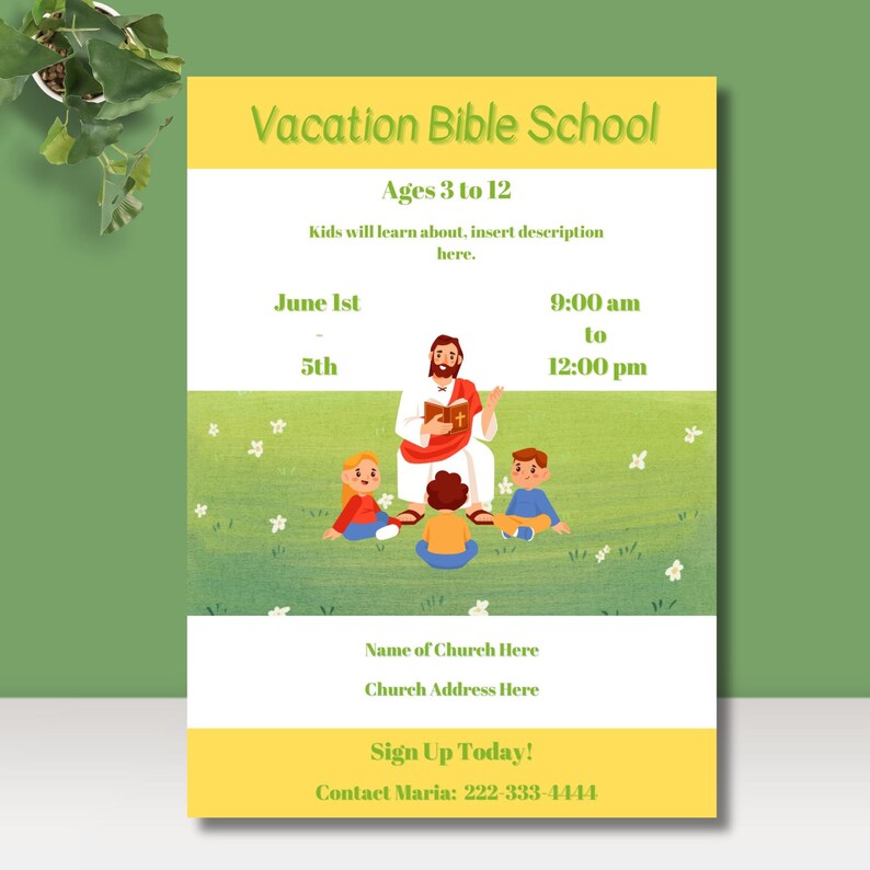 Vacation Bible School Invitation-instant Download-5x7-editable ...