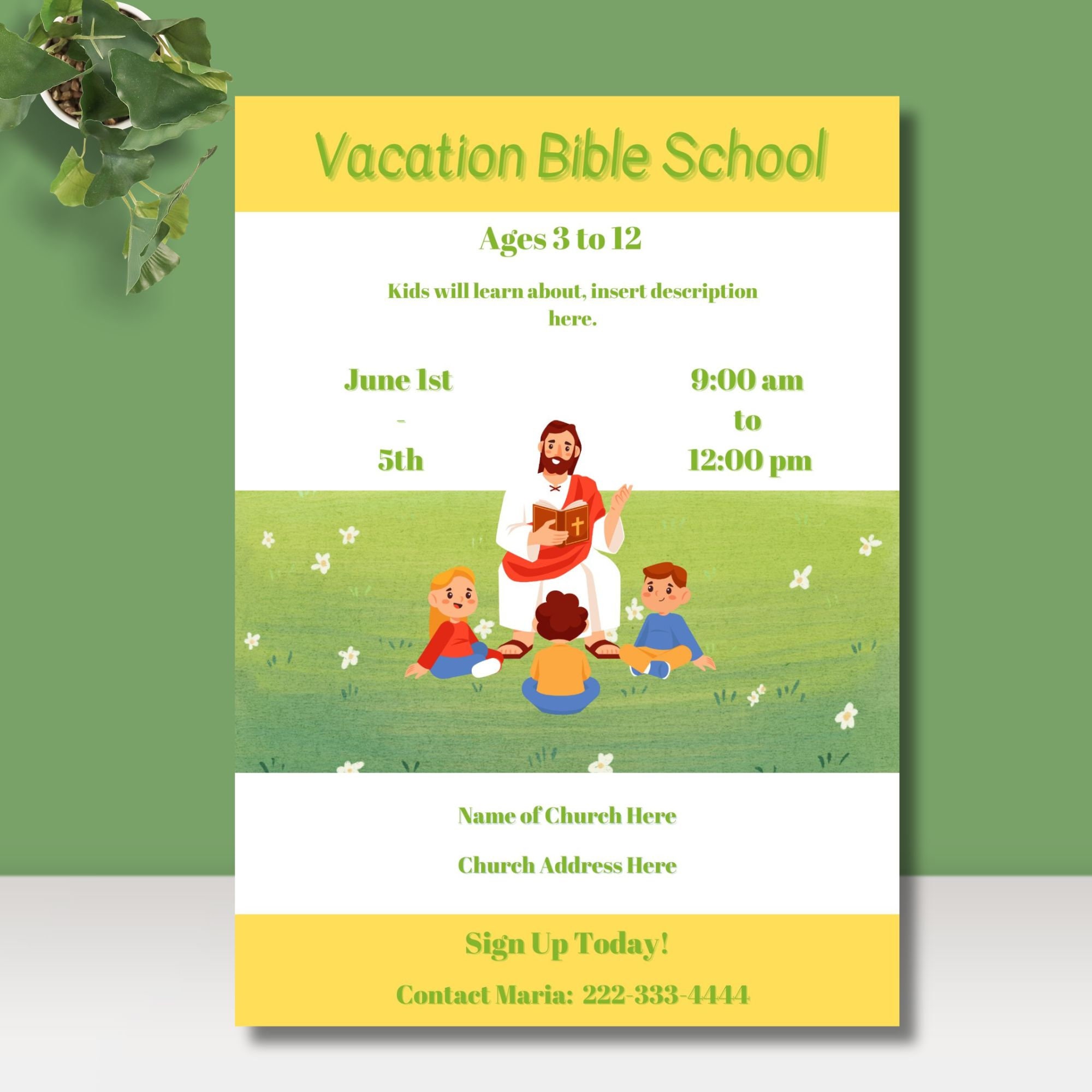 Vacation Bible School Invitation-instant Download-5x7-editable ...