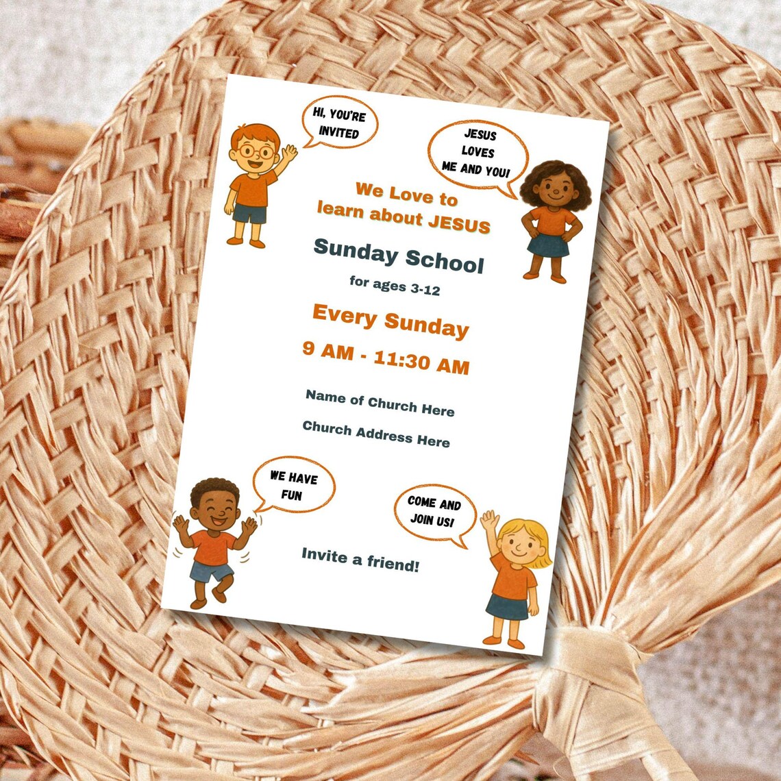Editable Sunday School Invitation-instant Download-5x7-printable-church ...