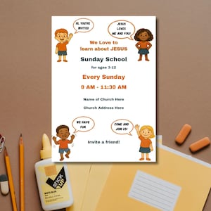 Editable Sunday School Invitation-instant Download-5x7-printable-church ...