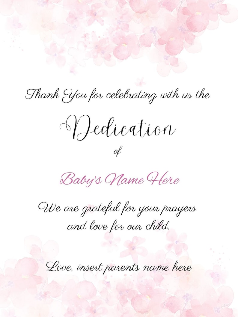 Baby's Dedication Invitation-thank You-keepsake-instant Access-editable ...