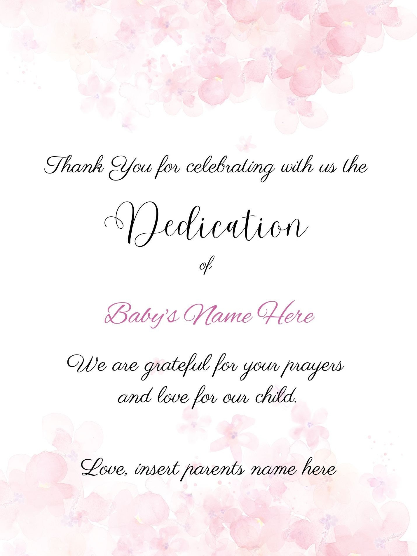 Baby's Dedication Invitation-thank You-keepsake-instant Access-editable ...