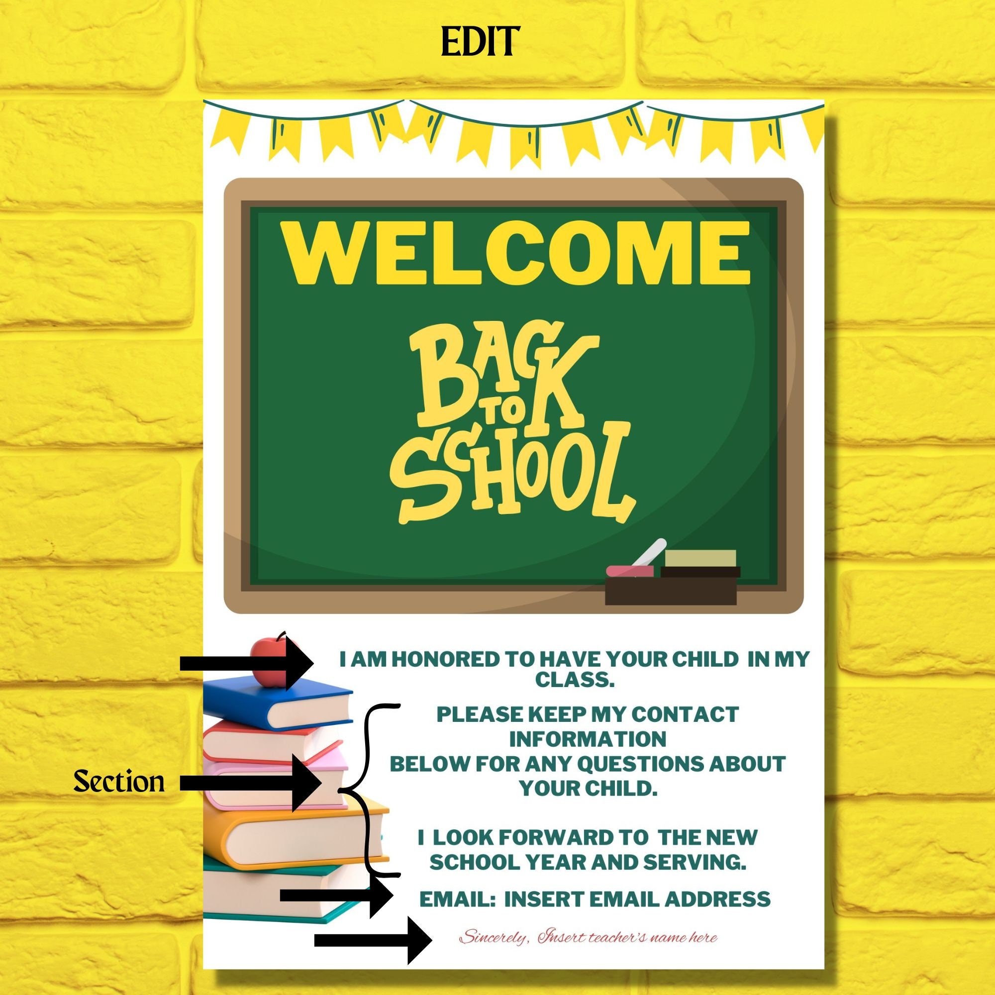 Welcome Back to School Editable Template-instant Download-5x7-for ...