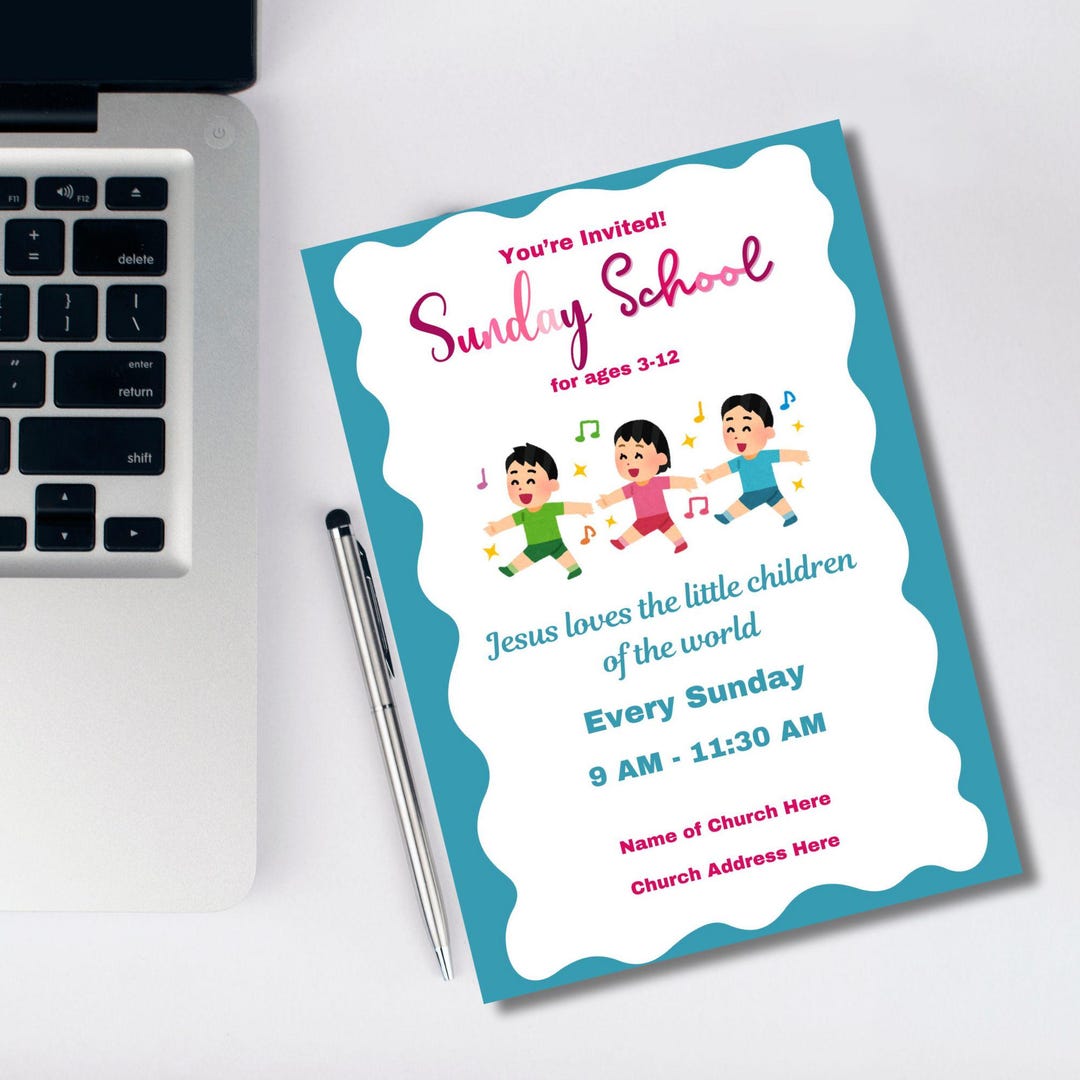 Sunday School Invitation-instant Download-5x7-editable-printable-church ...