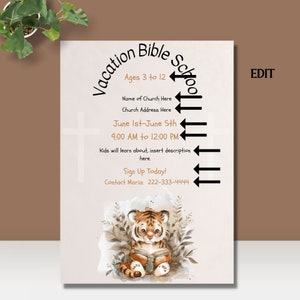 Vacation Bible School Invitation-instant Download-5x7-editable ...