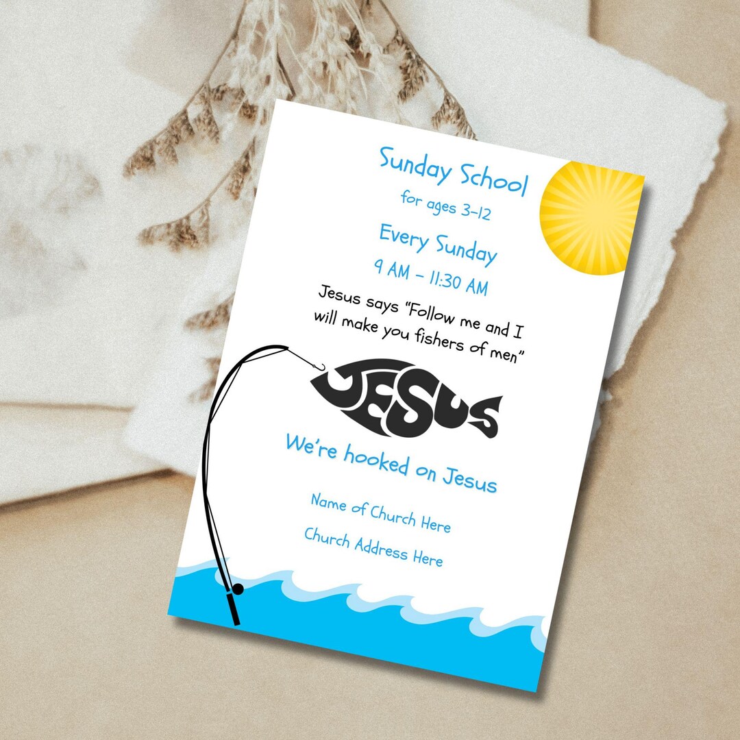 Sunday School Invitation-instant Download-5x7-editable-printable-bible ...