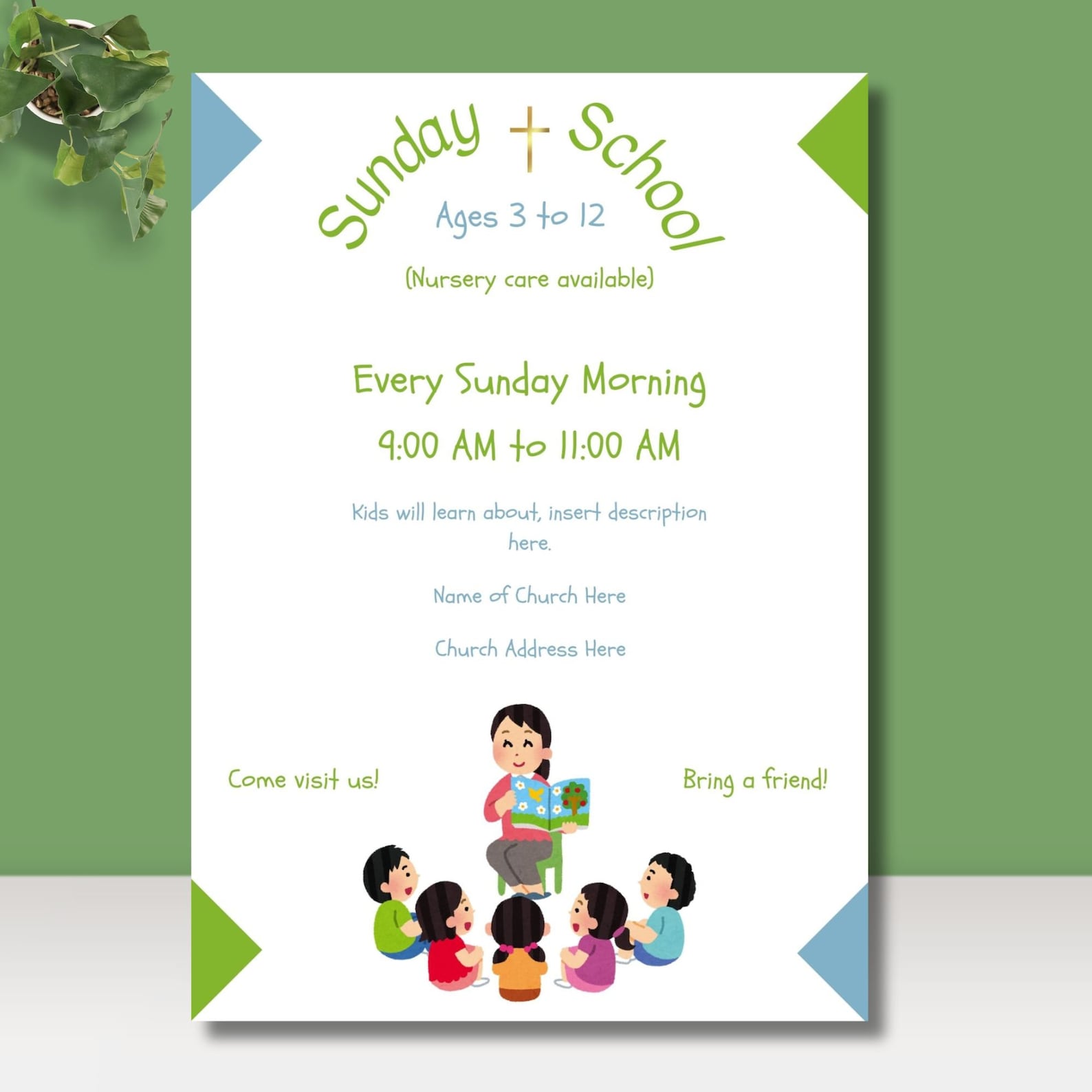 Editable Sunday School Invitation-instant Download-5x7-printable-church ...