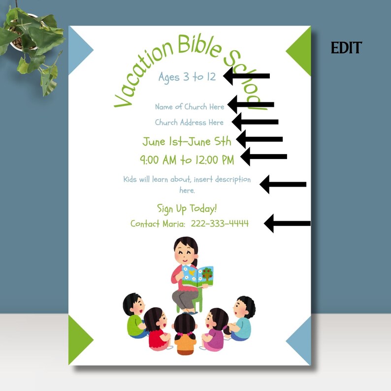 Vacation Bible School Invitation-instant Download-5x7-editable ...