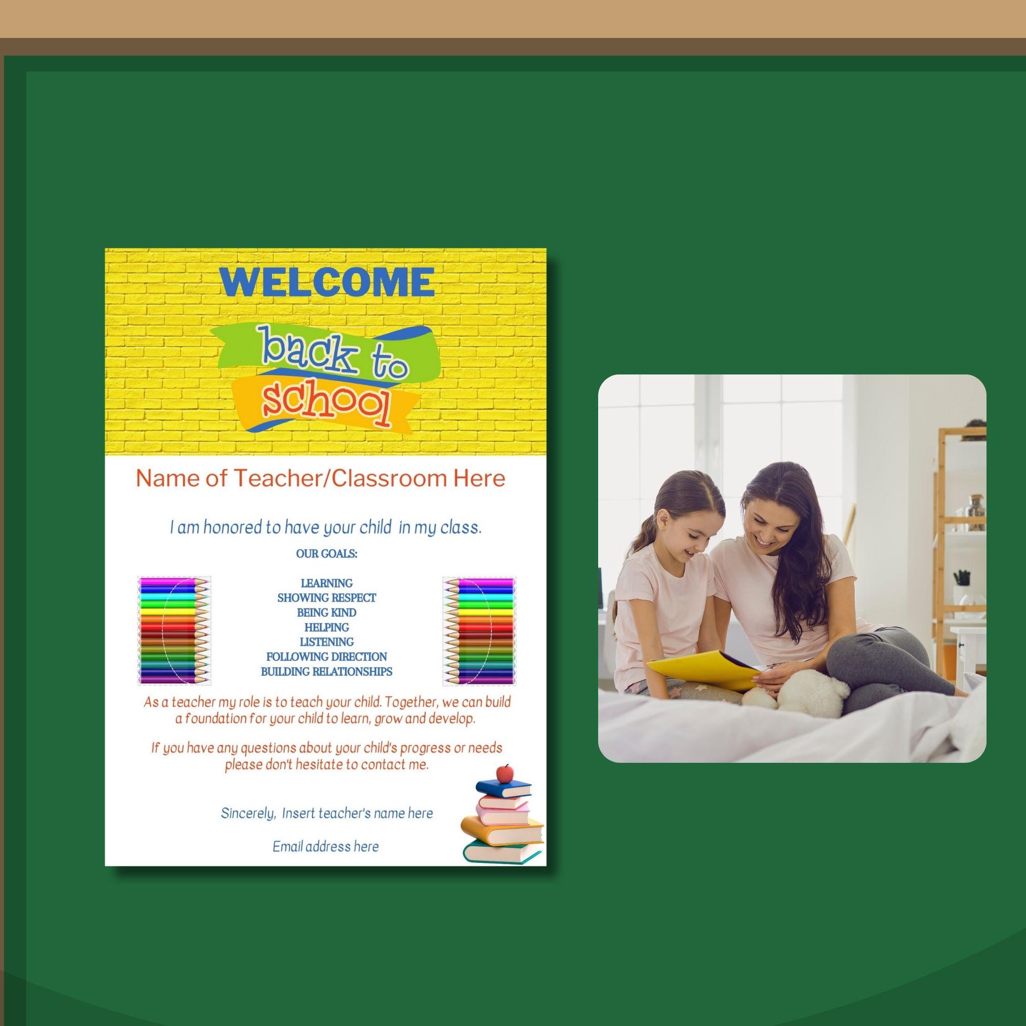 Welcome Back to School Editable/printable-instant Download-5x7-for ...