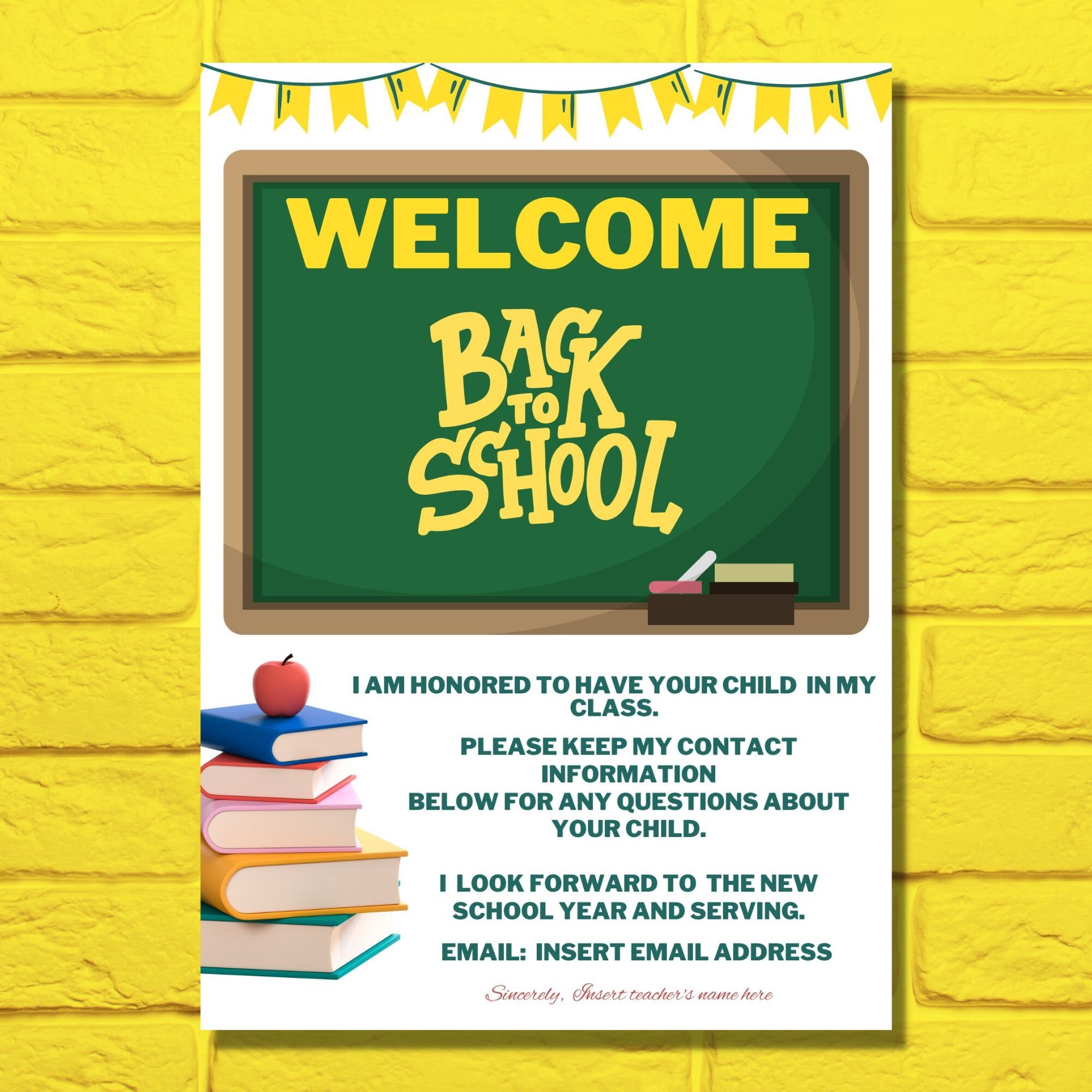 Welcome Back to School Editable Template-instant Download-5x7-for ...
