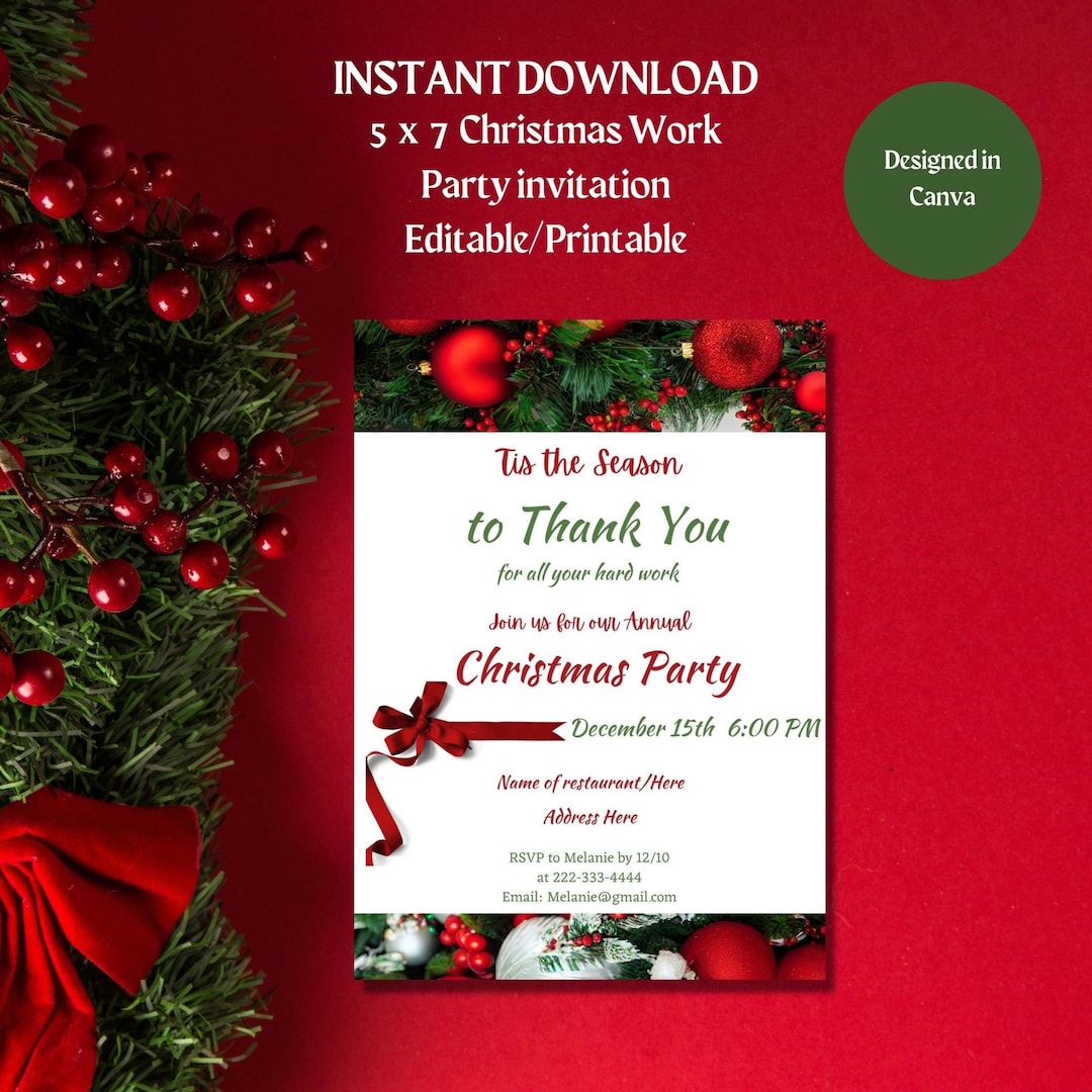 Company Christmas Party Invitation-company Holiday Party-staff ...