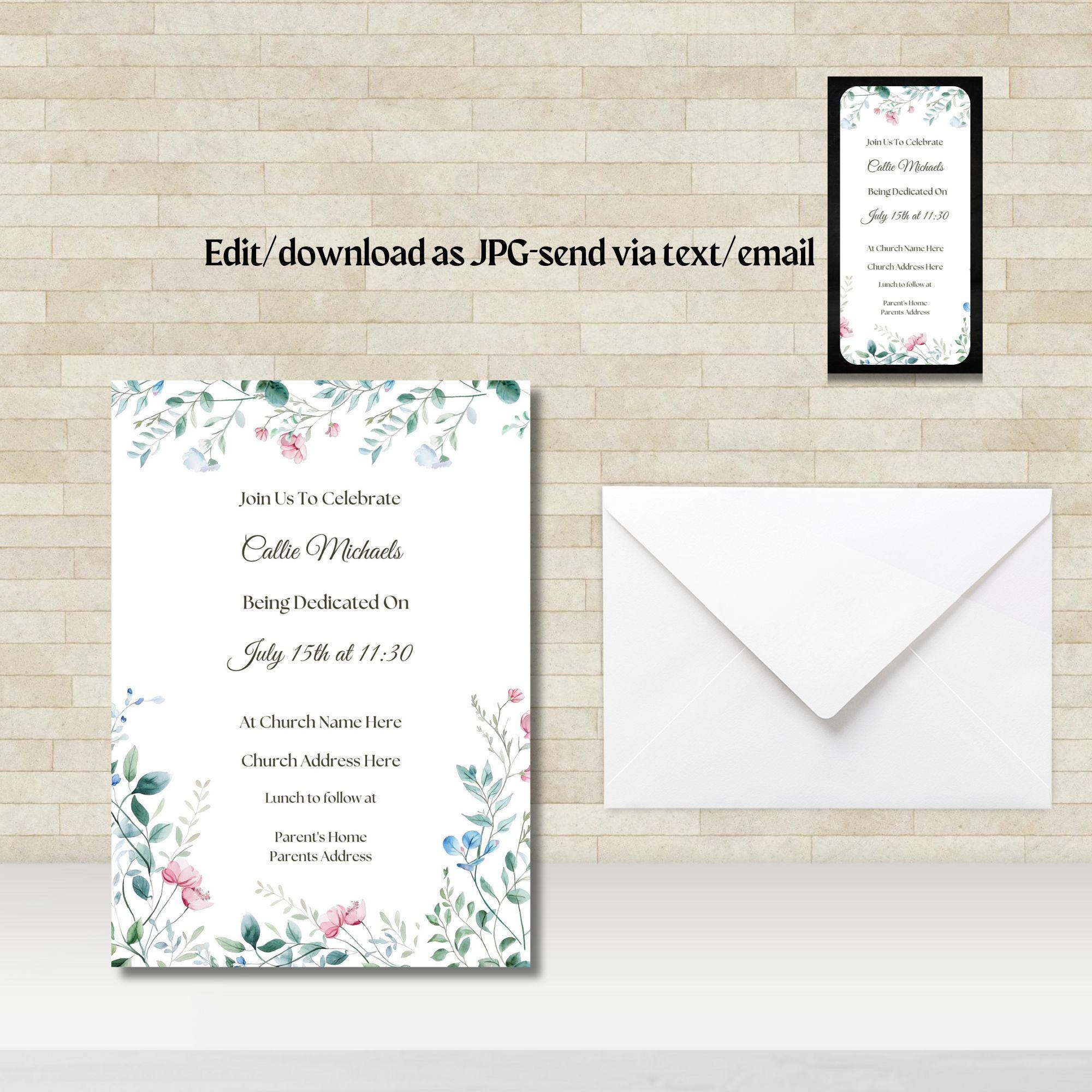 Baby Dedication Invitation-template-instant Download-editable Printable ...