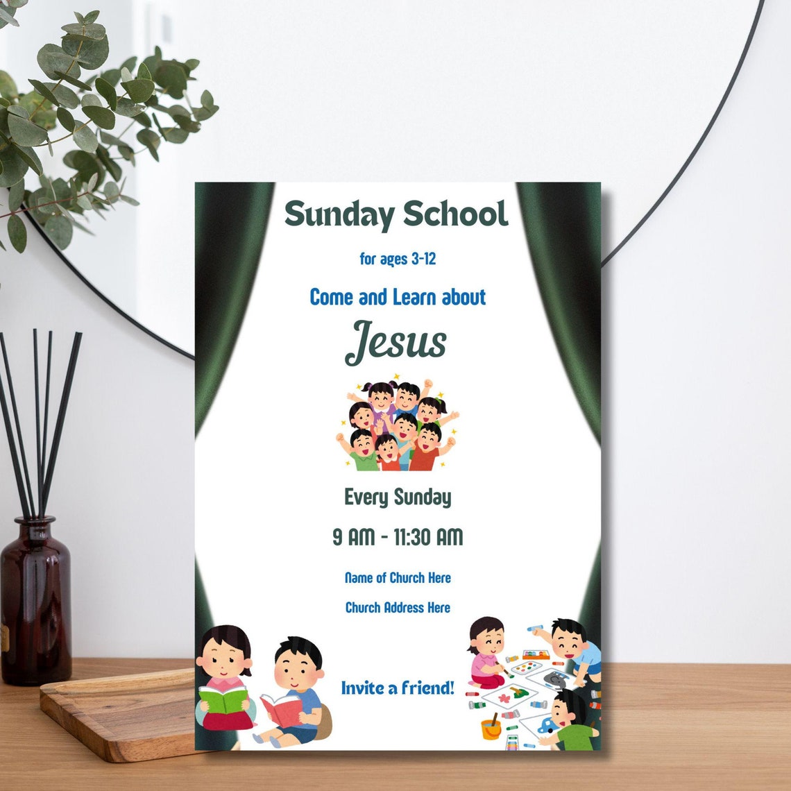 Editable Sunday School Invitation-instant Download-5x7-printable-church ...