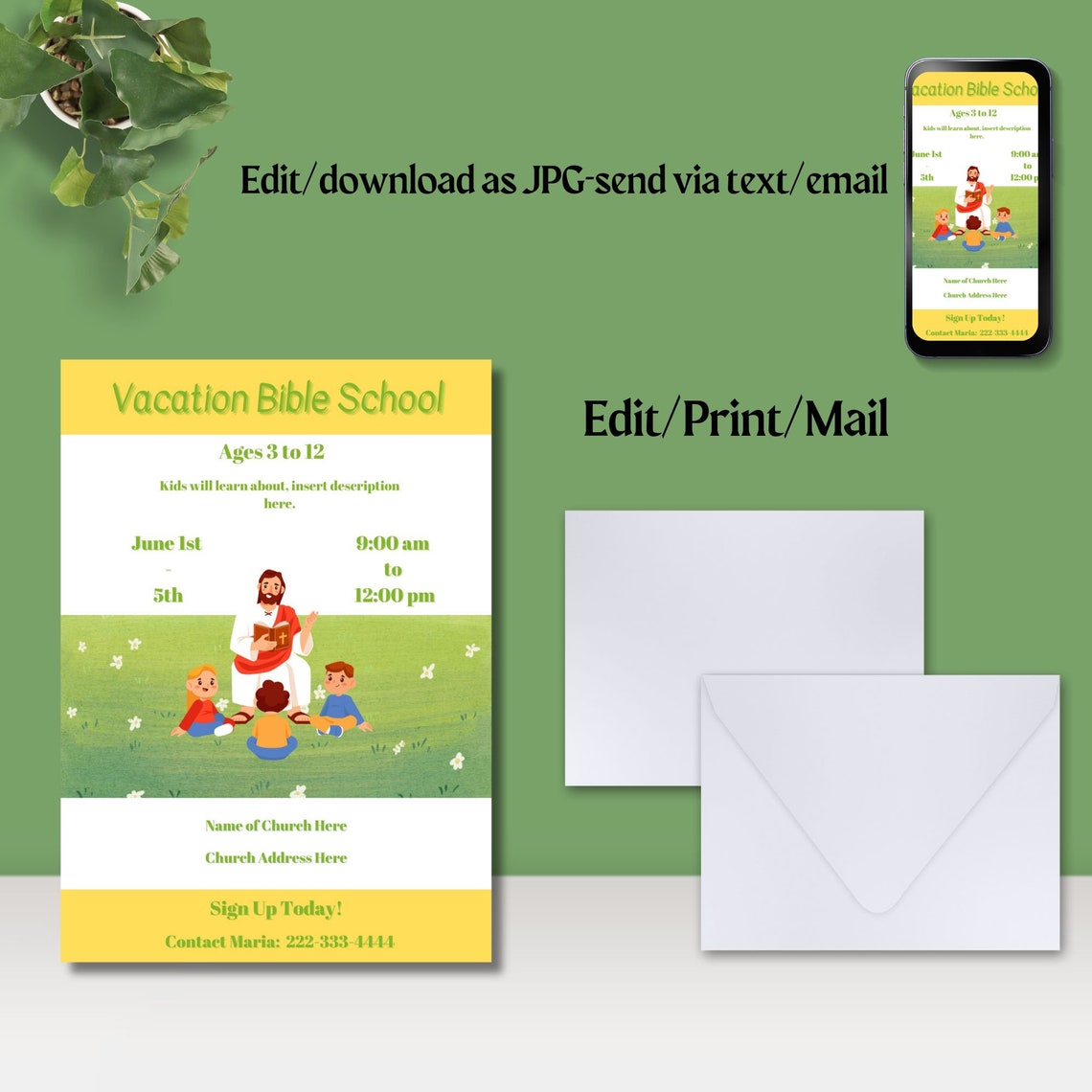 Vacation Bible School Invitation-instant Download-5x7-editable ...