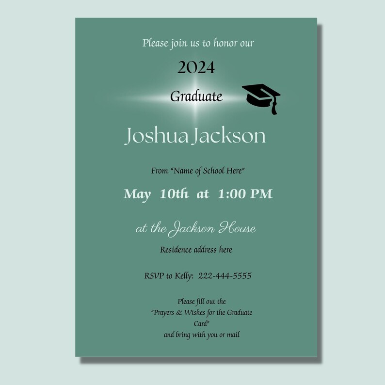 Editable 2024 Graduation Party Invitation Template-plus Bonus- INSTANT ...
