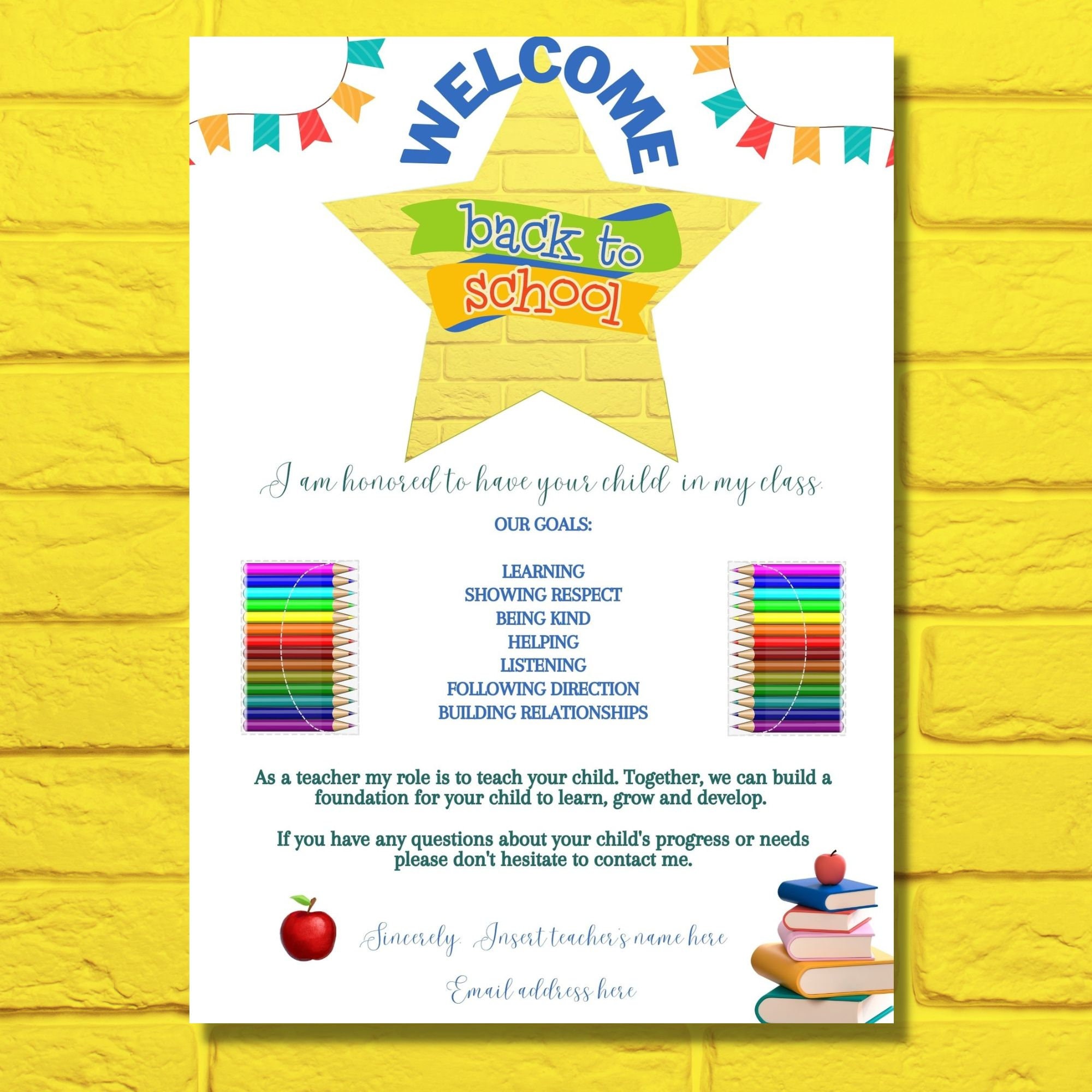 Welcome Back to School Editable Template-instant Download-5x7-for ...