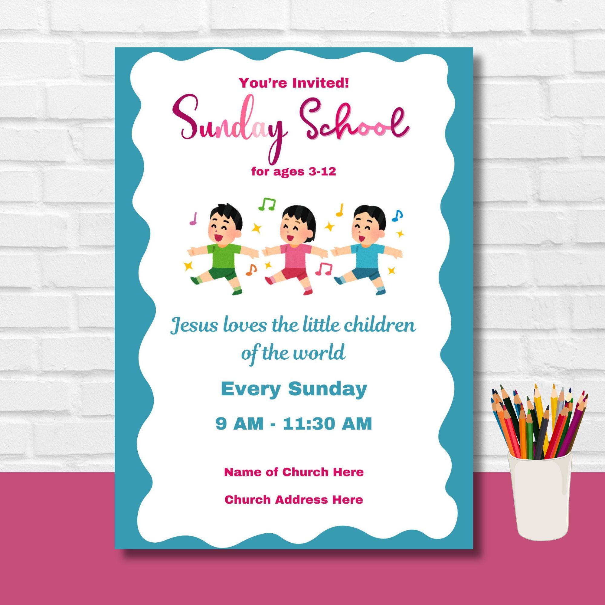 Sunday School Invitation-instant Download-5x7-editable-printable-church ...
