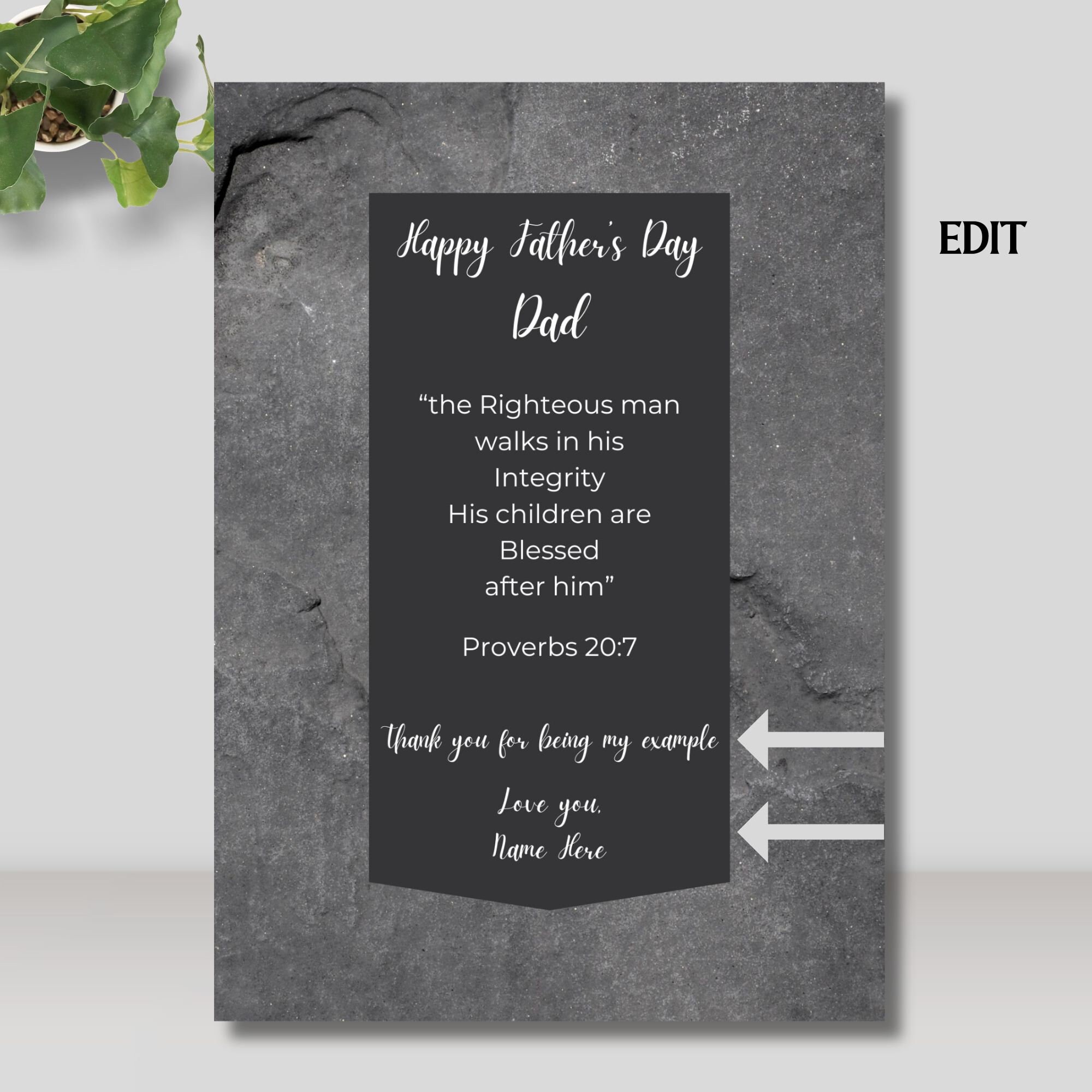 Editable Happy Father's Day Religious Card- 5x7-instant Download ...