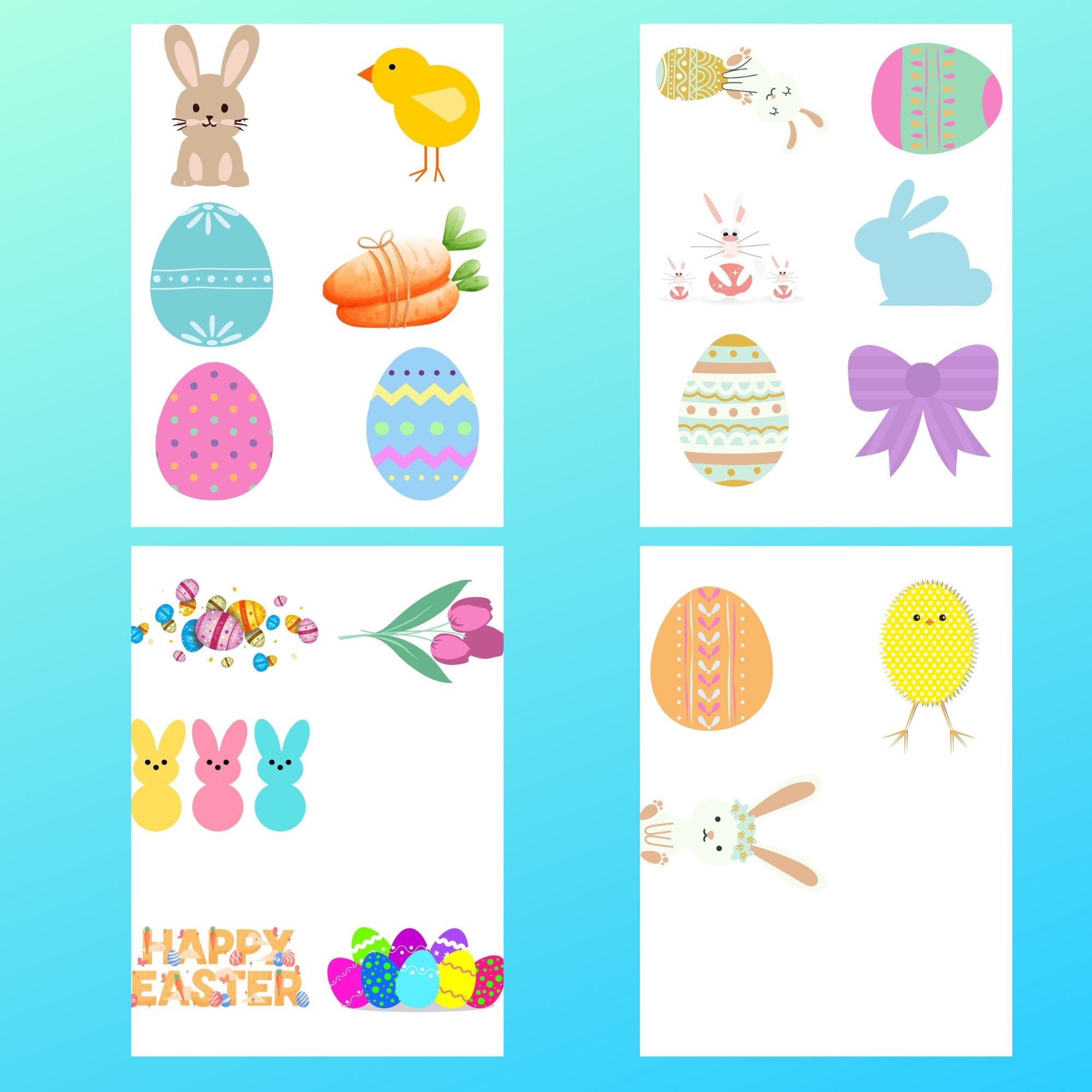 Happy Easter Bingo Card-younger Age Children-instant Download-games for ...