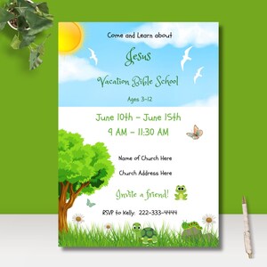 Vacation Bible School Invitation-instant Download-5x7-editable ...