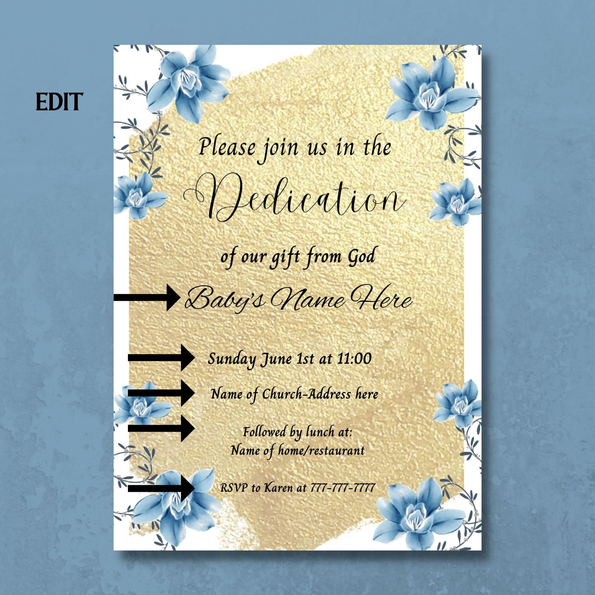 Baby Dedication Bundle Invitation-thank You-keepsake-instant Download ...