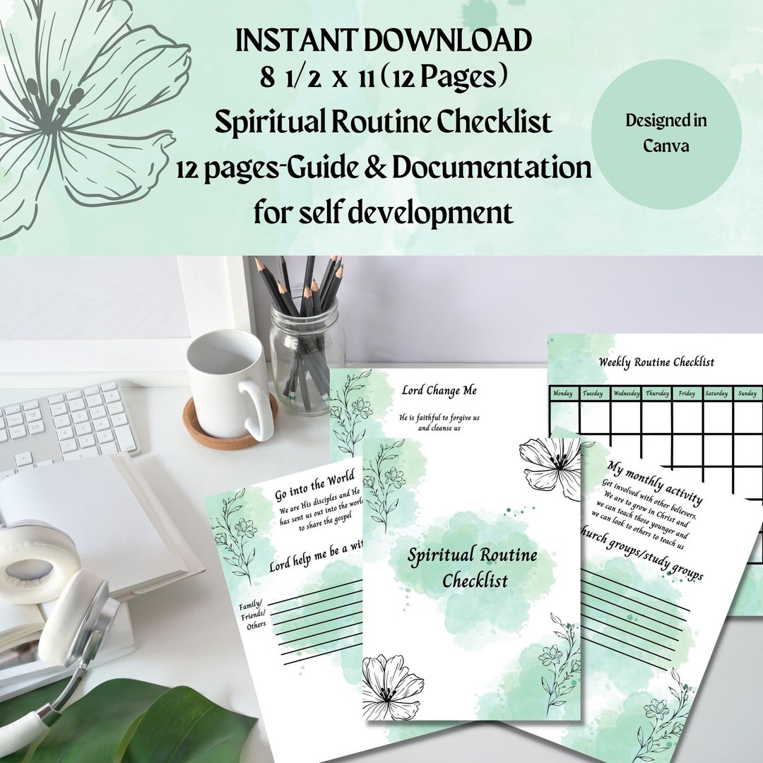 Spiritual Routine Checklist-12 Pages-instant Download-prompts- Guided ...