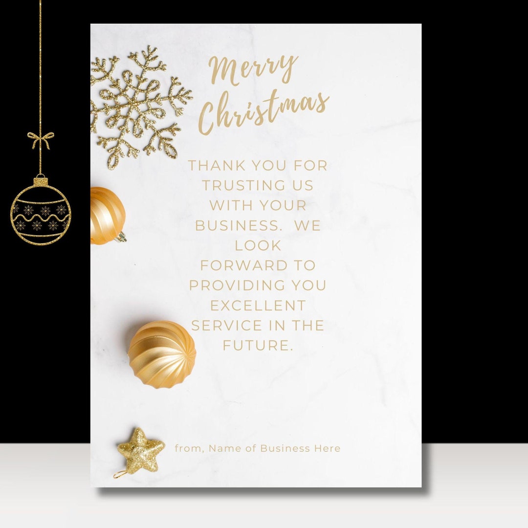 Editable Customer Appreciation Christmas Card-printable-5x7-instant ...