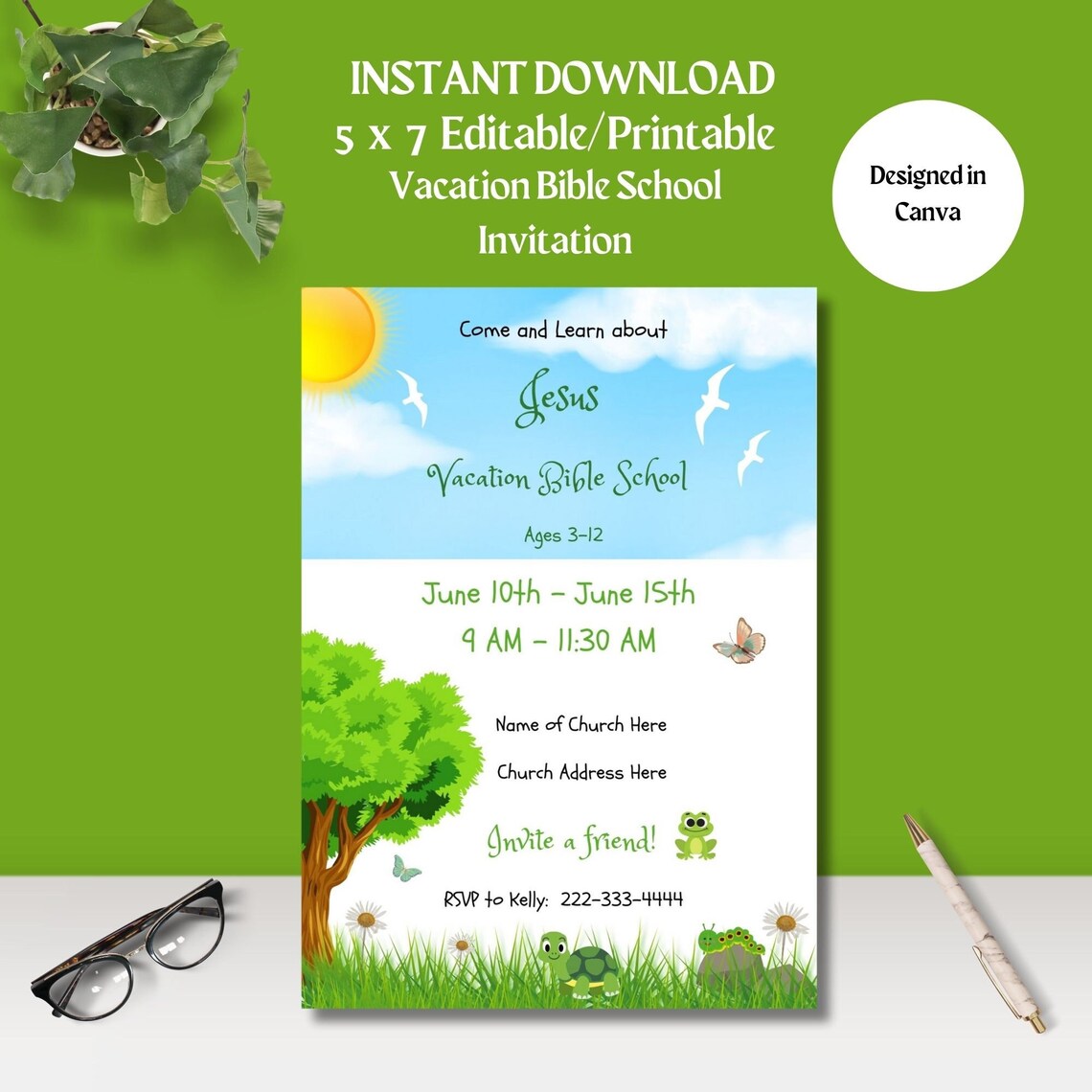 Vacation Bible School Invitation-instant Download-5x7-editable ...
