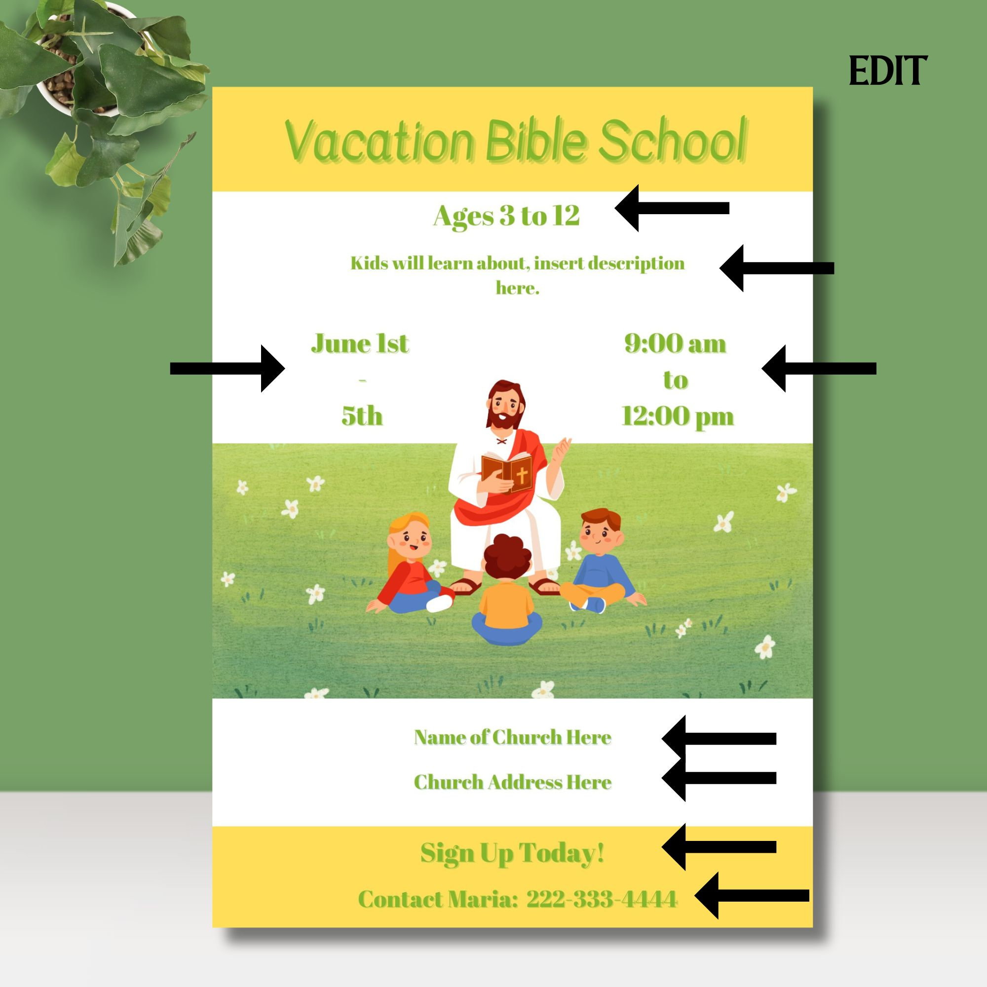 Vacation Bible School Invitation-instant Download-5x7-editable ...