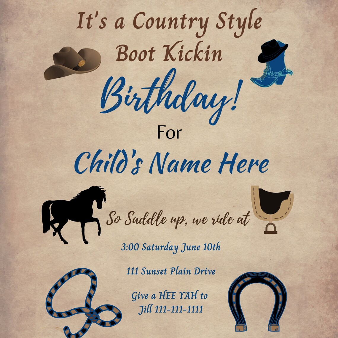 Boy's Southern Birthday Invitation-5x7-instant Download-editable ...