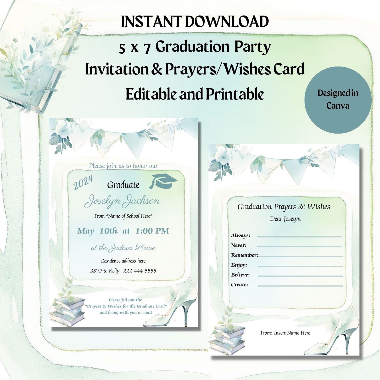 Editable 2024 Graduation Party Invitation Template-plus Bonus INSTANT ...