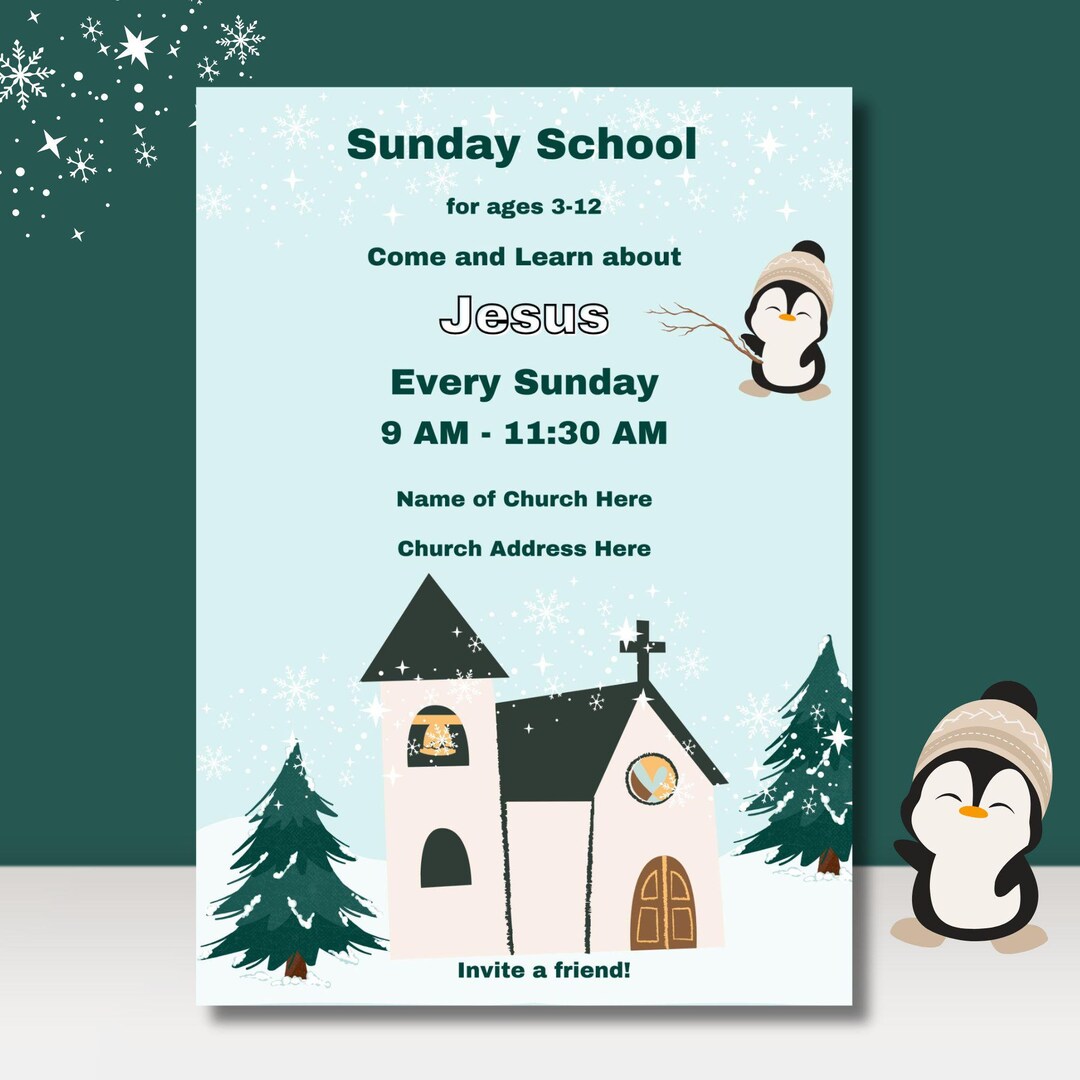 Sunday School Invitation-instant Download-5x7-editable-printable-church ...