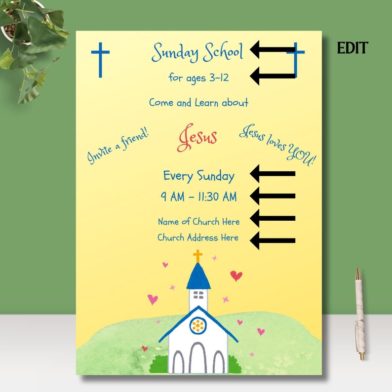 Editable Sunday School Invitation-instant Download-5x7-printable-vbs ...
