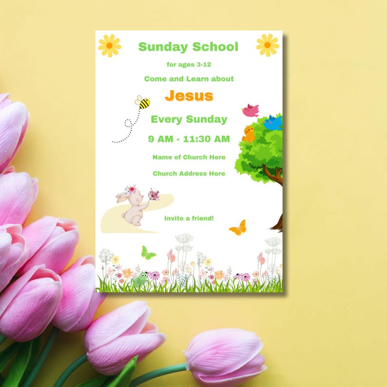 Sunday School Invitation-instant Download-5x7-editable-printable-church ...
