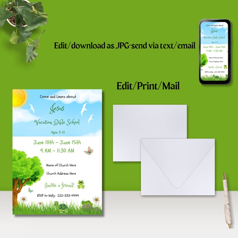 Vacation Bible School Invitation-instant Download-5x7-editable ...