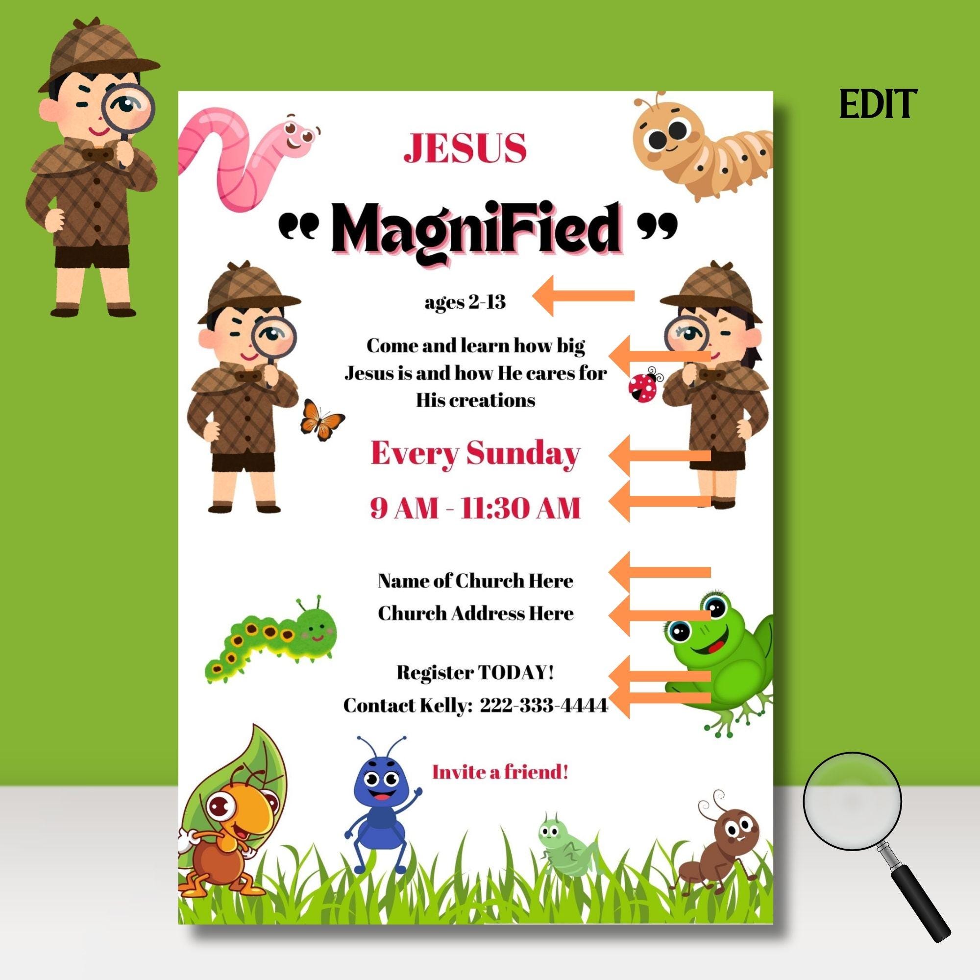 Sunday School or VBS Invitation-instant Download-5x7-editable-printable ...