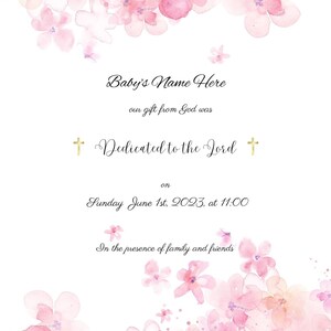 Baby's Dedication Invitation-thank You-keepsake-instant Access-editable ...