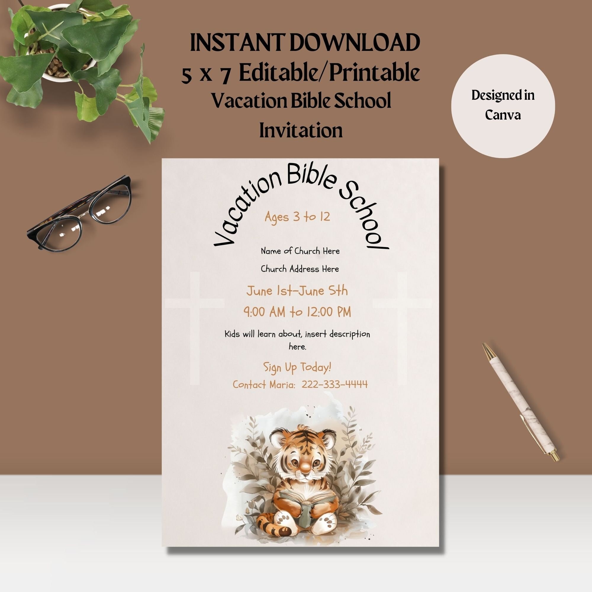 Vacation Bible School Invitation-instant Download-5x7-editable ...