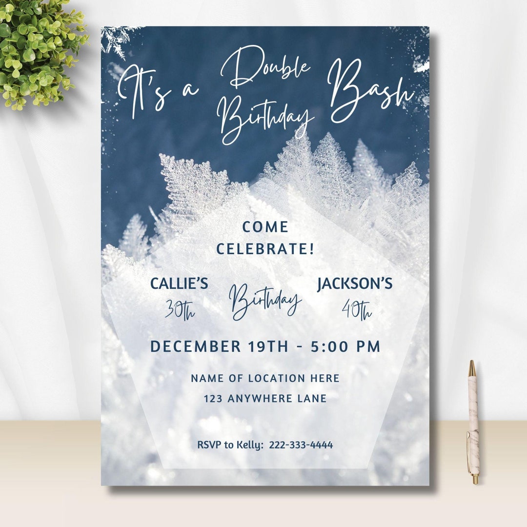 Editable Joint Birthday Invitation-double Birthday Bash-joint Birthdays ...