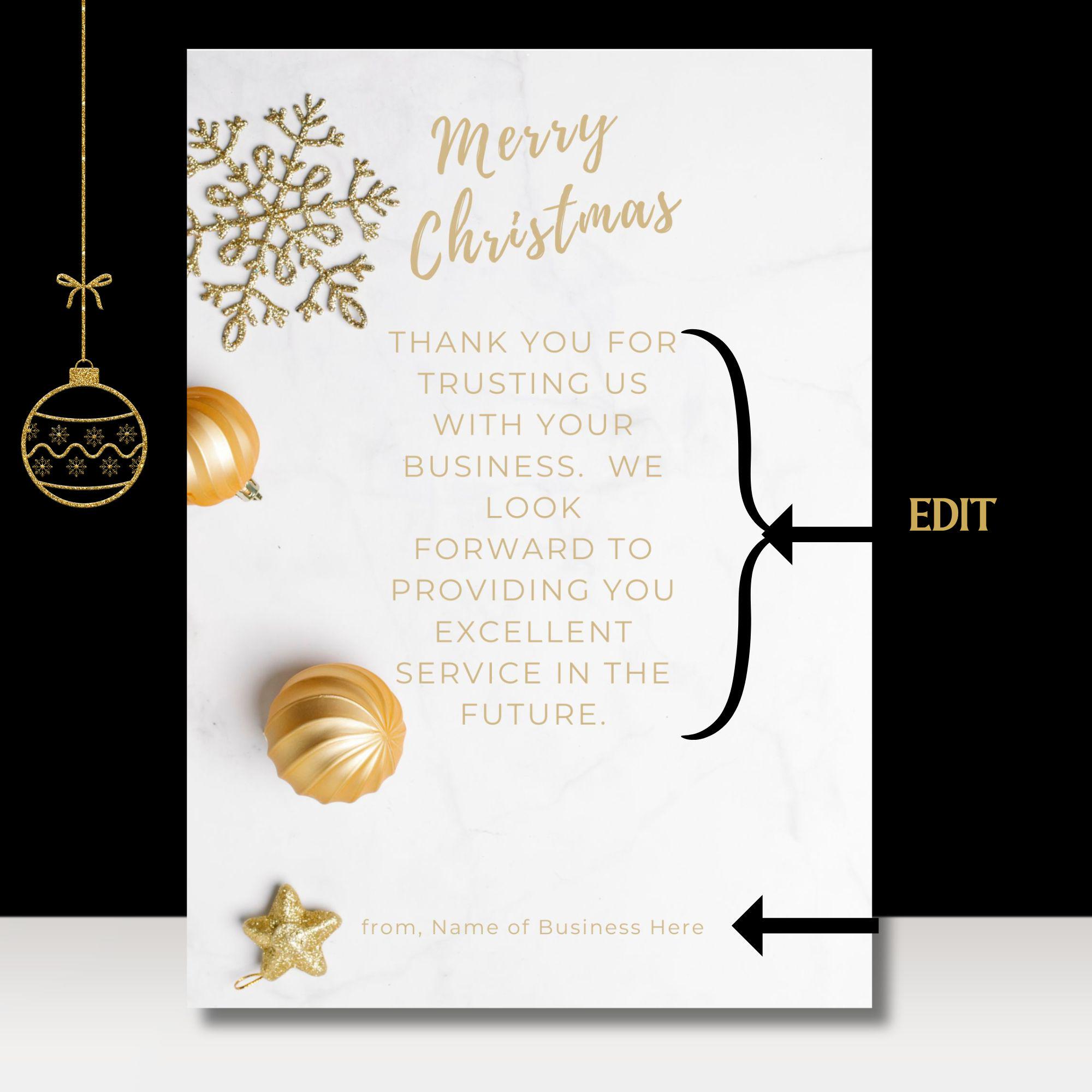 Editable Customer Appreciation Christmas Card-printable-5x7-instant ...