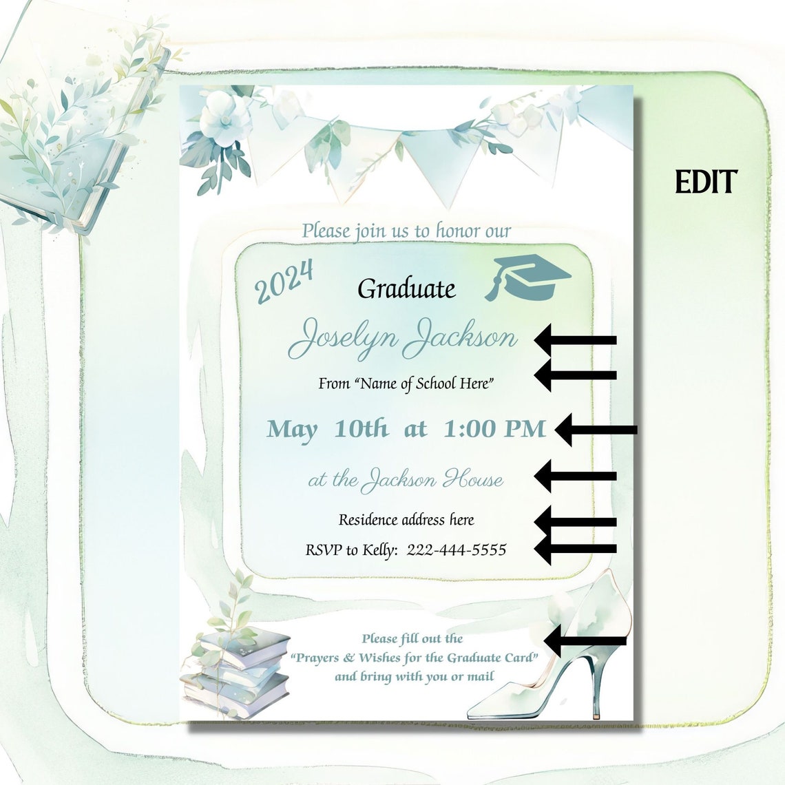 Editable 2024 Graduation Party Invitation Template-plus Bonus INSTANT ...