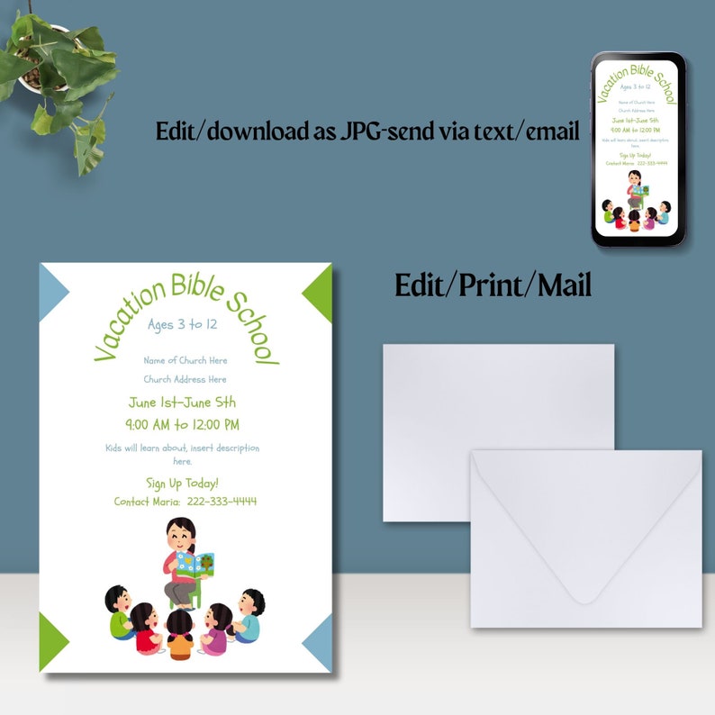 Vacation Bible School Invitation-instant Download-5x7-editable ...