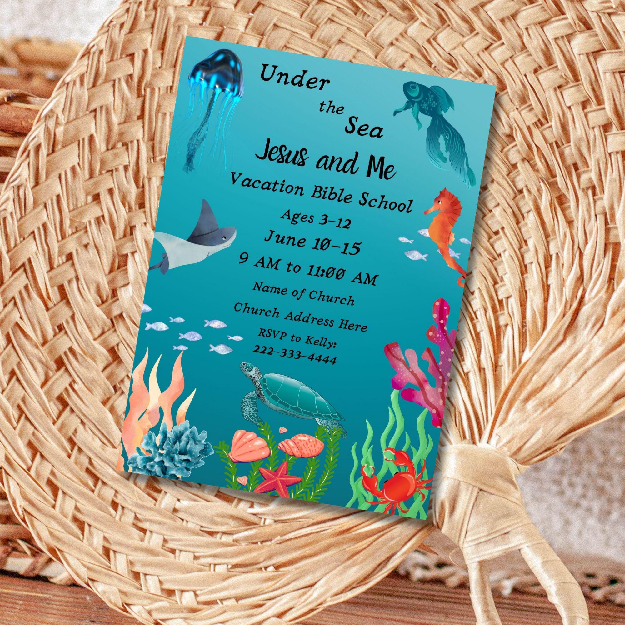 VBS Invitation-under the Sea-instant Download-5x7-editable-printable ...