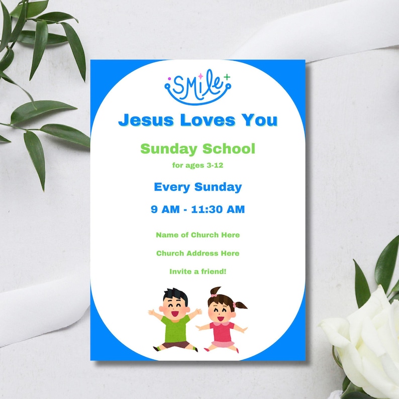 Sunday School Invitation-instant Download-5x7-editable-printable-church ...