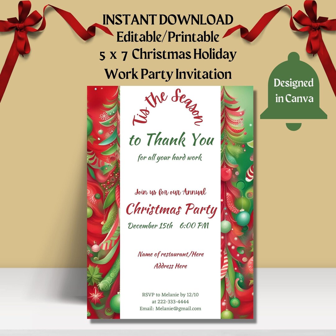 Company Christmas Party Invitation- Holiday Party-staff Appreciation ...