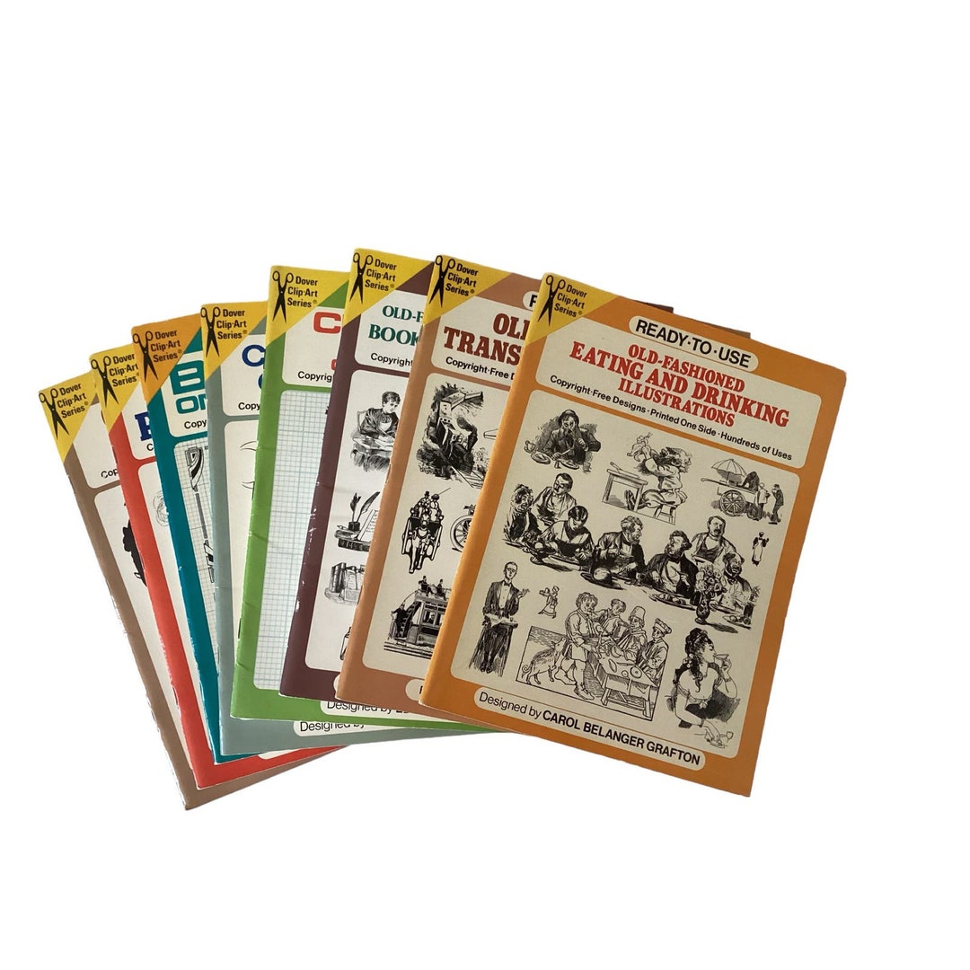 Set of 8 Vintage Dover Clipart Designs Books Circa 1988 Arts Crafts - Etsy
